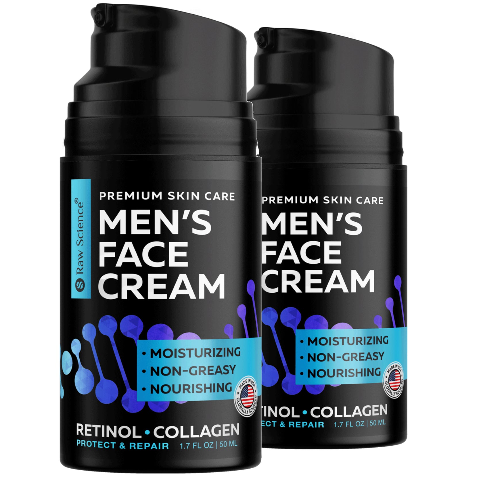 Mens Facial Cream Man Daily Moisturizer With Collagen And Hyaluronic Acid 17 Fl Oz 50 Ml